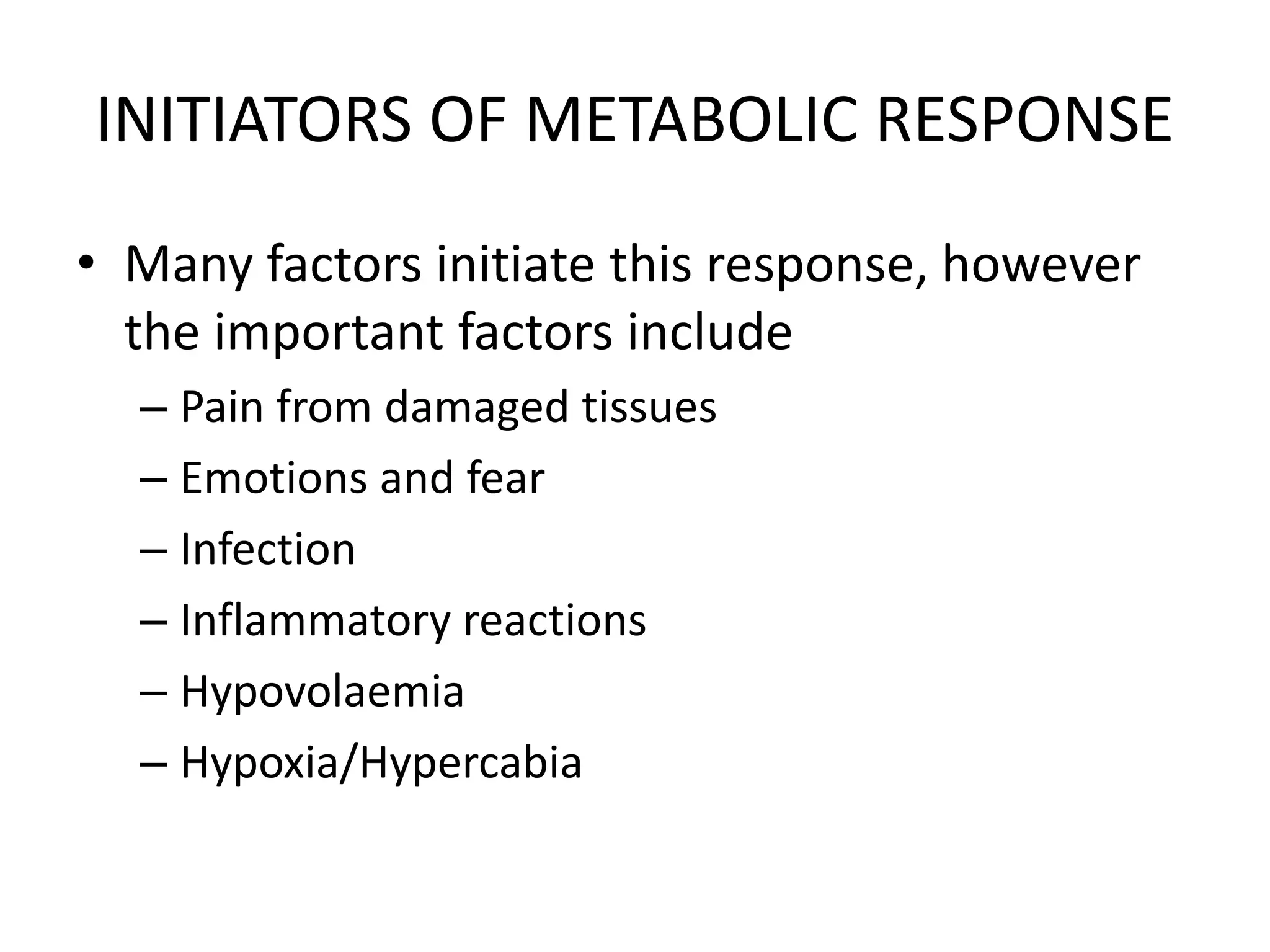 Metabolic stress response | PPTX