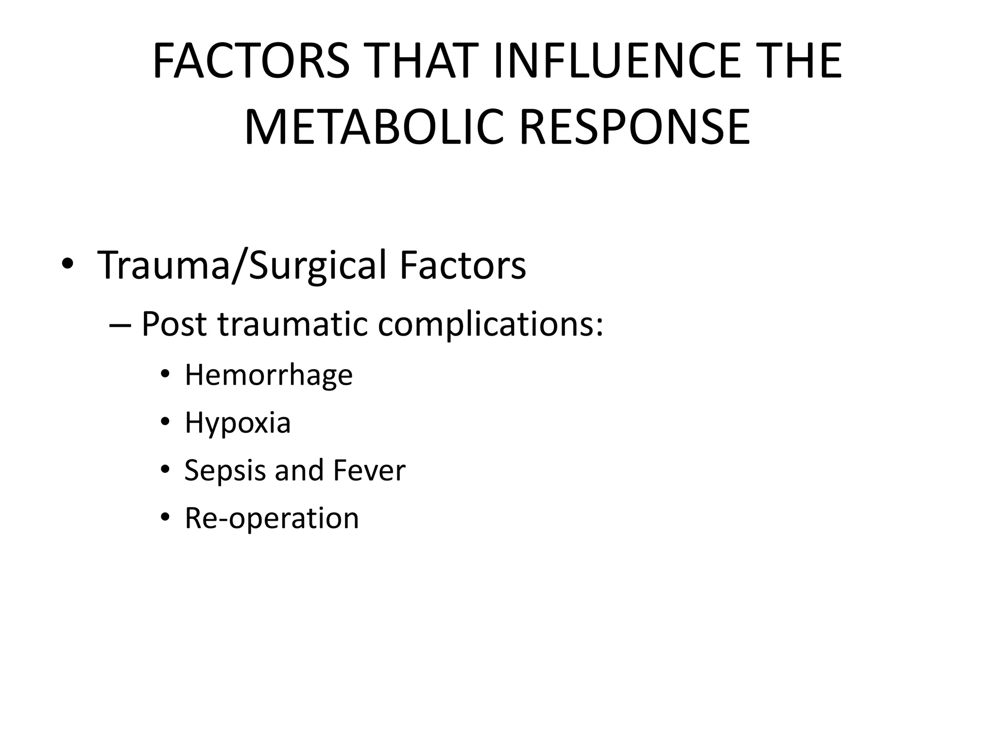 Metabolic stress response | PPTX