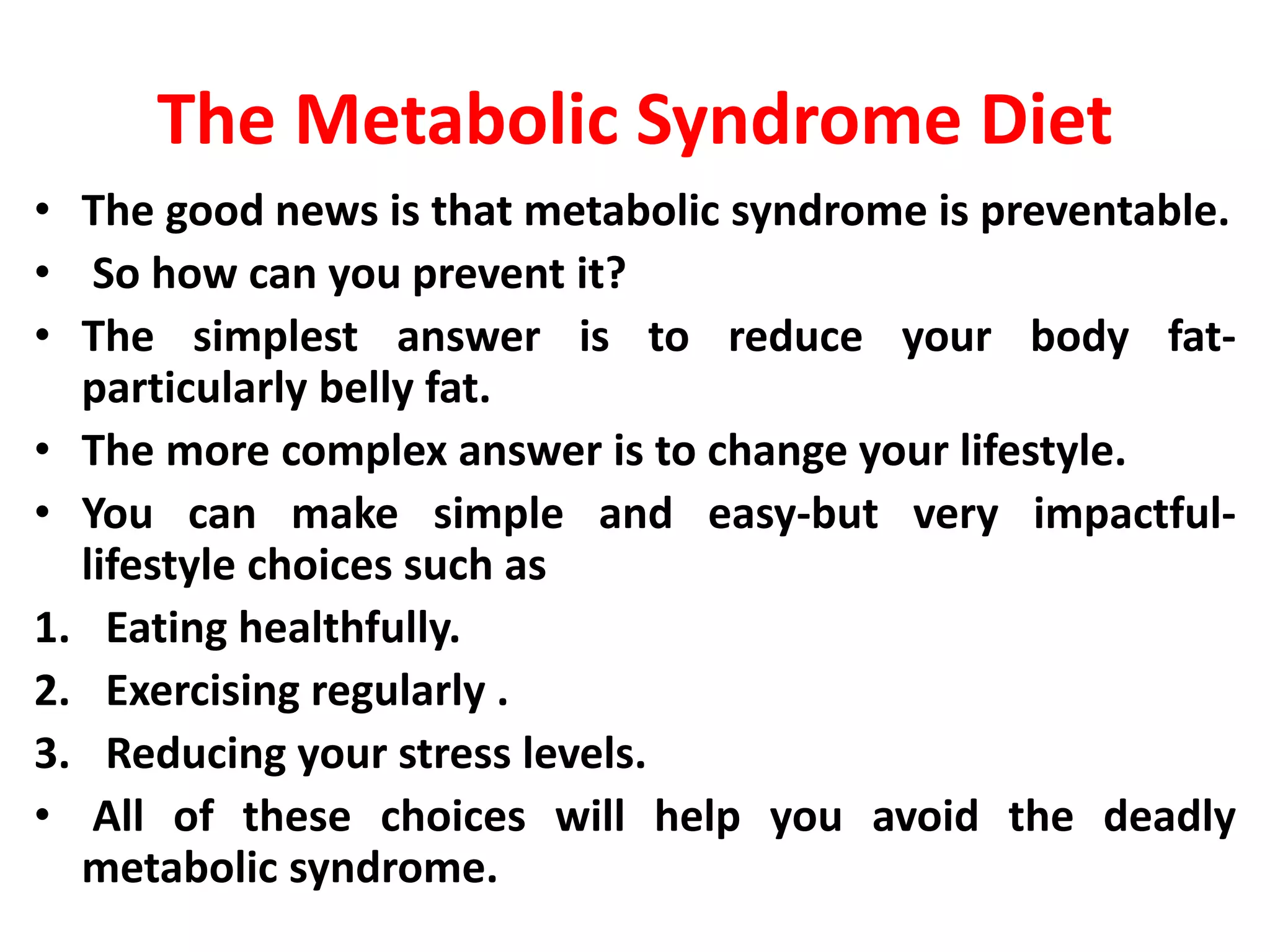 Metabolic syndrome diet | PDF