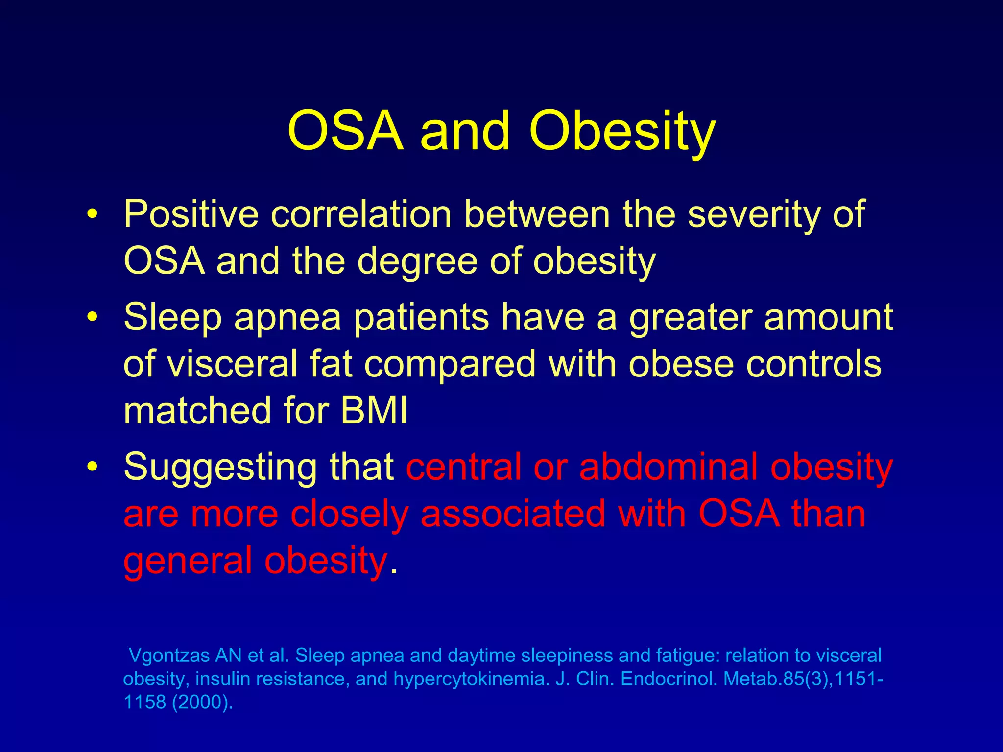 Obstructive Sleep Apnoea and the Metabolic Syndrome | PPTX