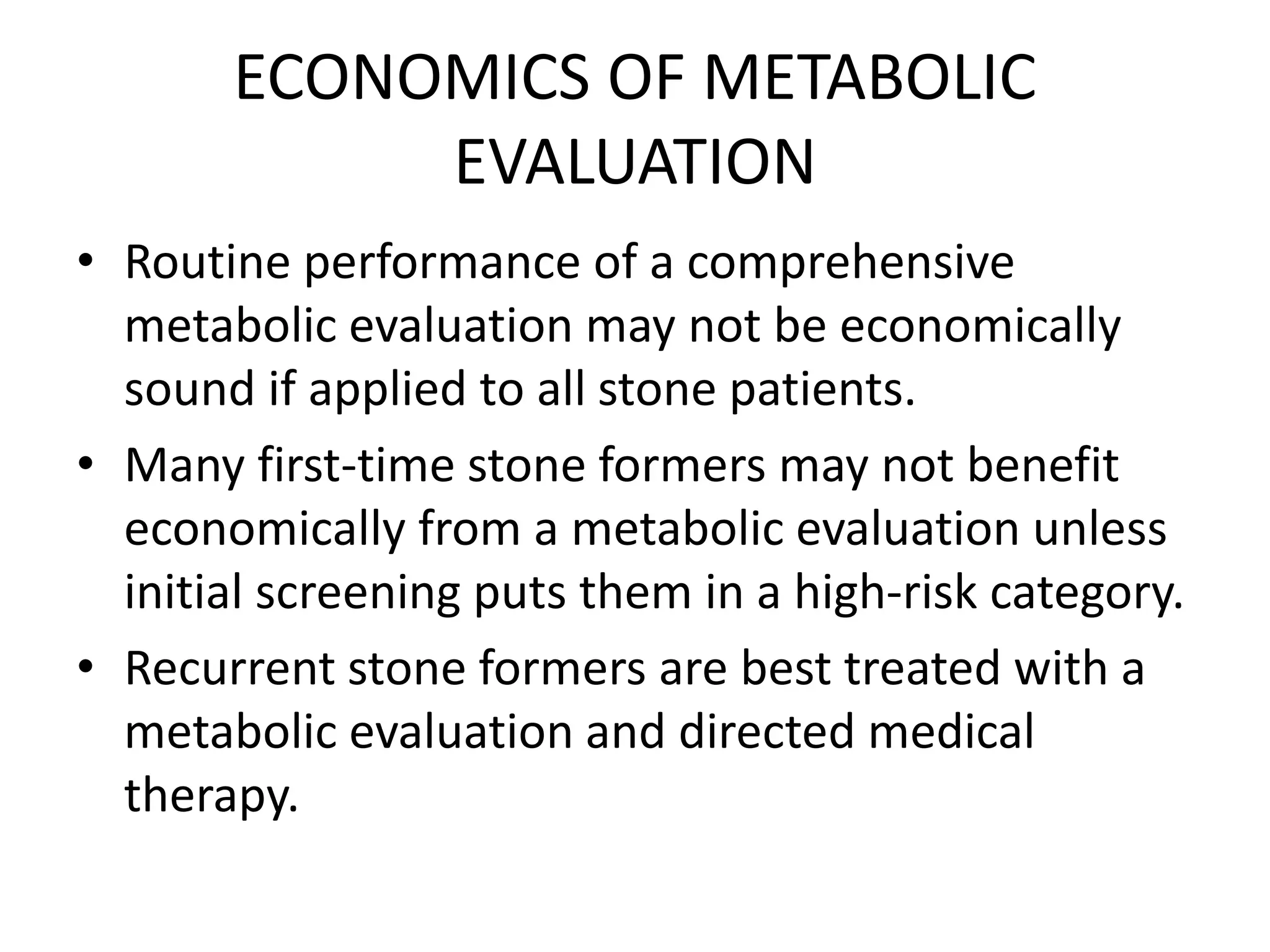 Metabolic workup & medical management of urolithiasis | PPTX