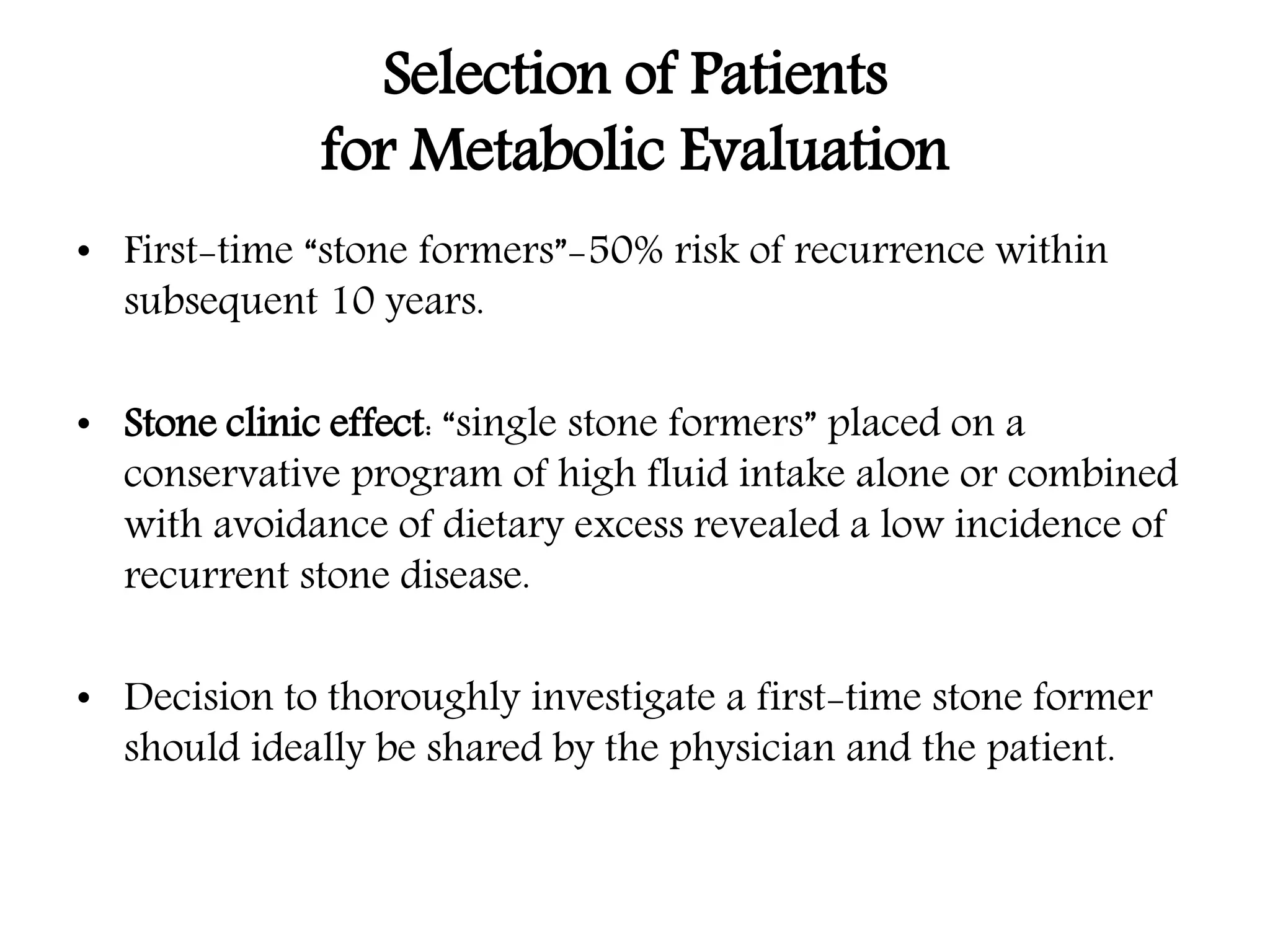 Metabolic workup & medical management of urolithiasis | PPTX
