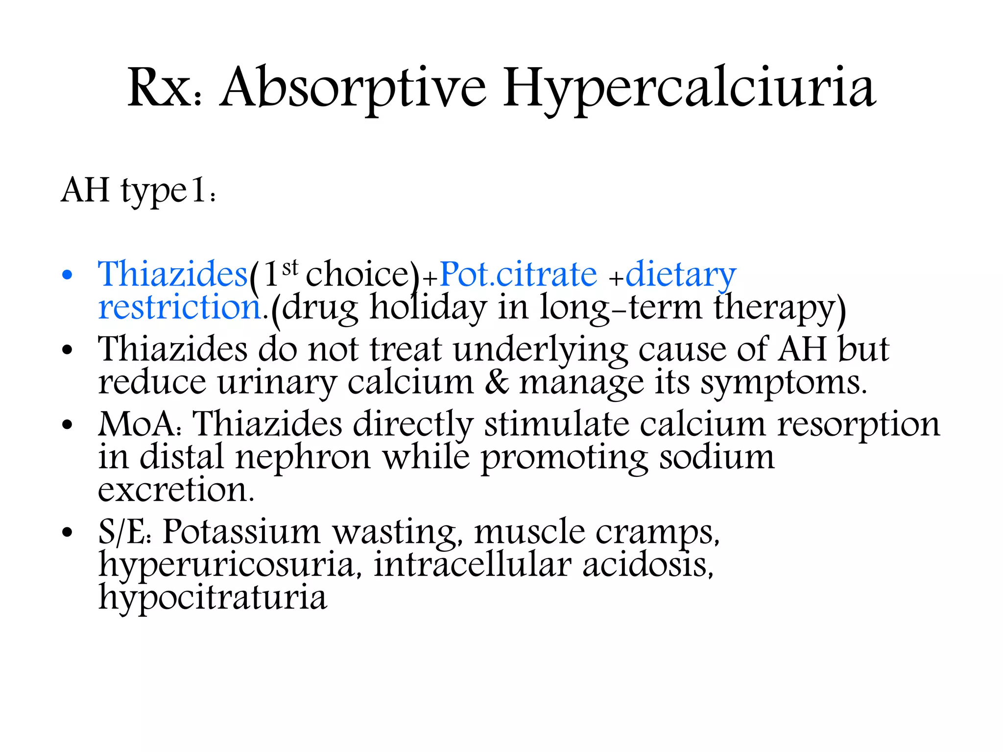 Metabolic workup & medical management of urolithiasis | PPTX