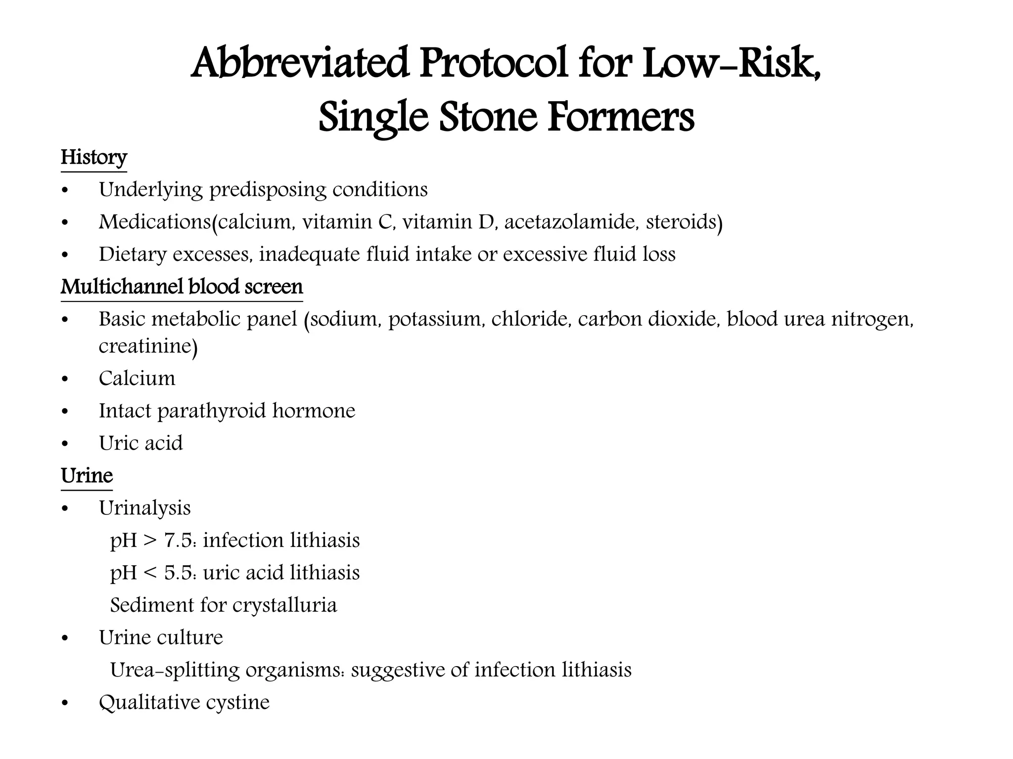 Metabolic workup & medical management of urolithiasis | PPTX