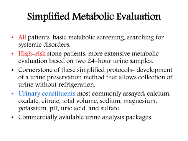 Metabolic workup & medical management of urolithiasis | PPTX