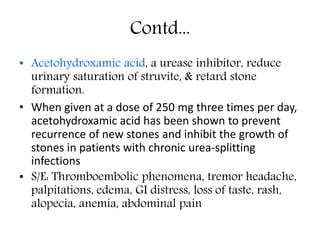 Metabolic workup & medical management of urolithiasis | PPTX