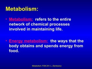 Metabolism- Biochemistry | PPT