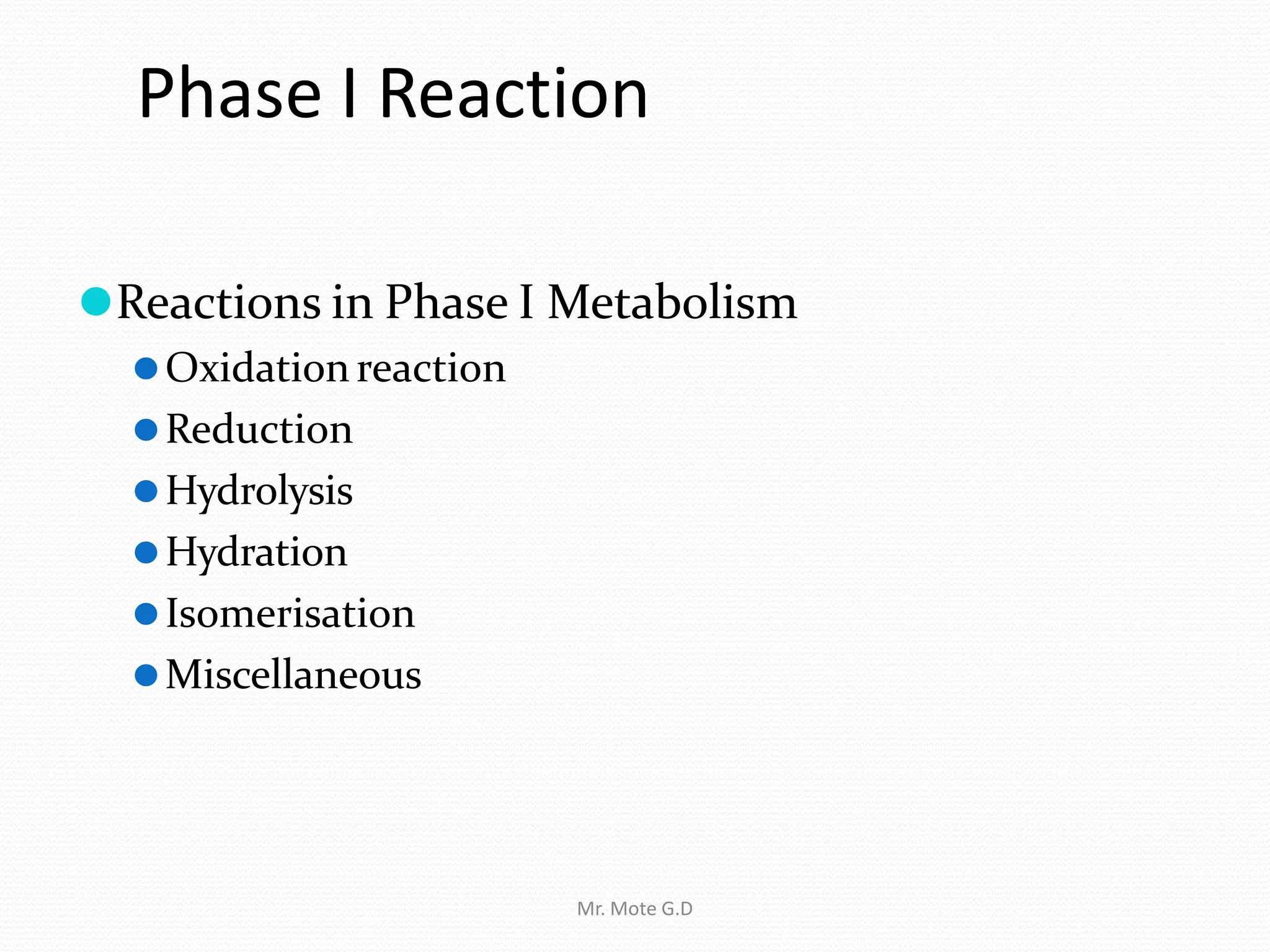 Medicinal chemistry on metabolism(Phase I & Phase II Reactions) | PDF