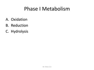 Medicinal chemistry on metabolism(Phase I & Phase II Reactions) | PDF