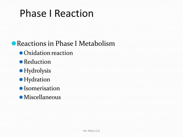 Medicinal chemistry on metabolism(Phase I & Phase II Reactions) | PDF ...