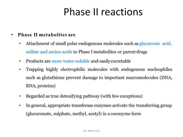Medicinal chemistry on metabolism(Phase I & Phase II Reactions) | PDF ...