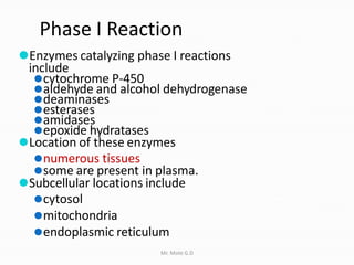 Medicinal chemistry on metabolism(Phase I & Phase II Reactions) | PPT