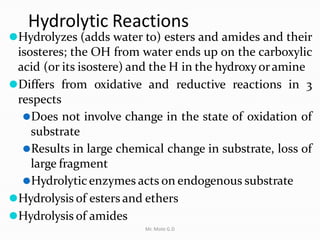 Medicinal chemistry on metabolism(Phase I & Phase II Reactions) | PPT