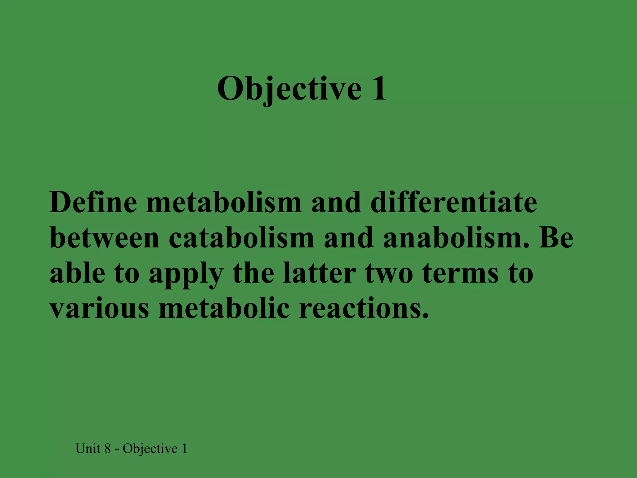 Metabolism And Nutrition | PPT