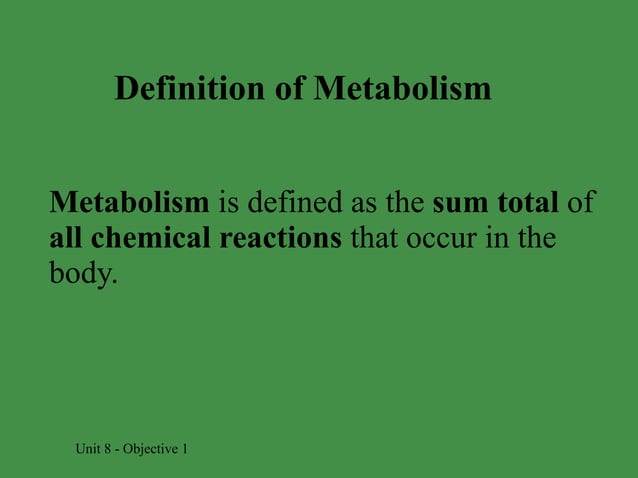 Metabolism And Nutrition | PPT