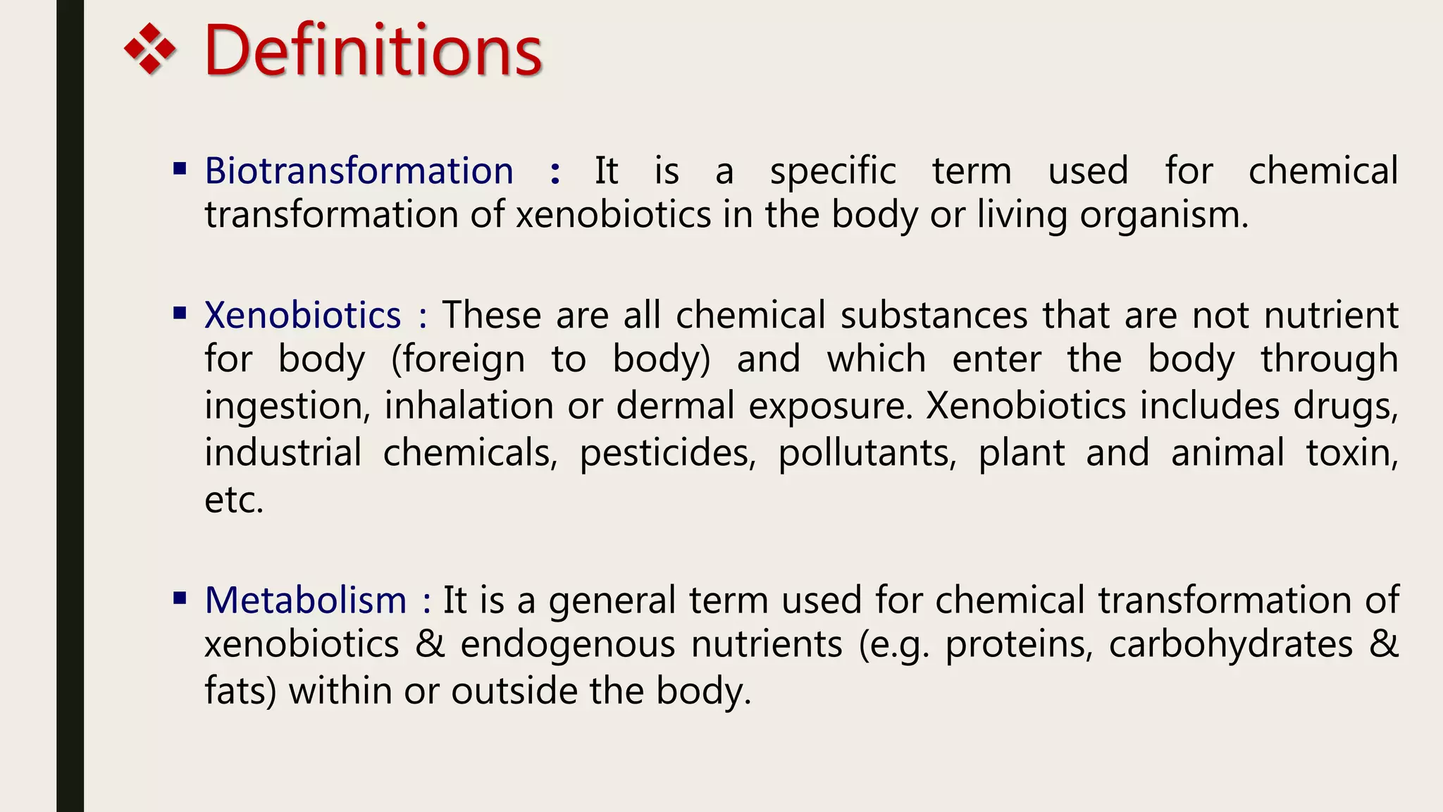 Metabolism & Biotransformation | PPTX