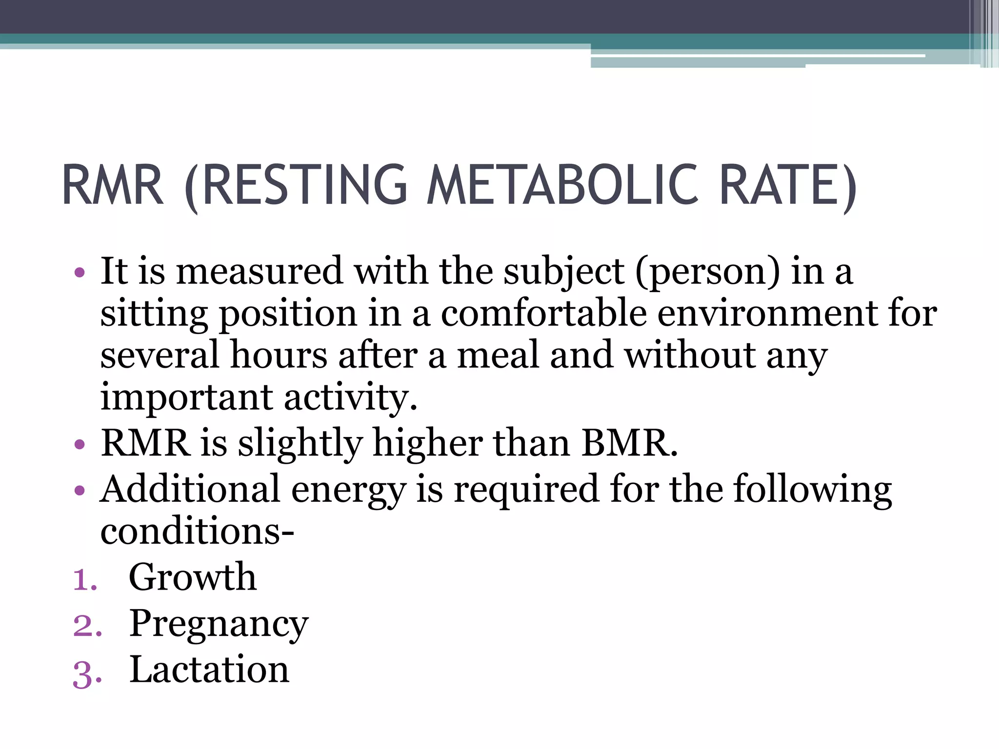 Metabolism, bmr, rmr | PPTX
