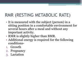 Metabolism, bmr, rmr | PPTX