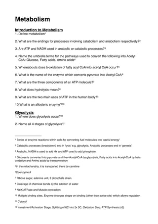 Metabolism | PDF