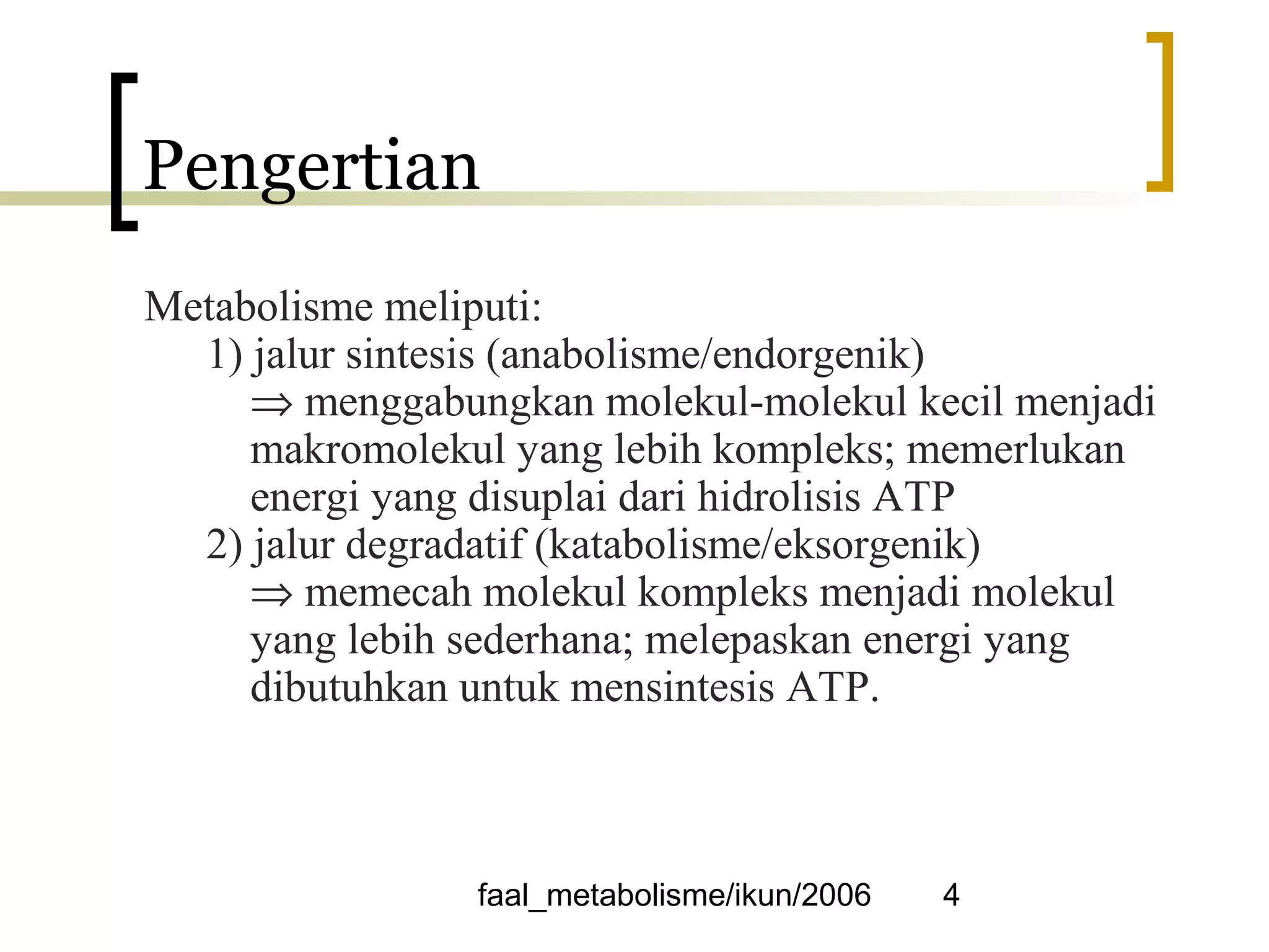 Metabolisme | PPT