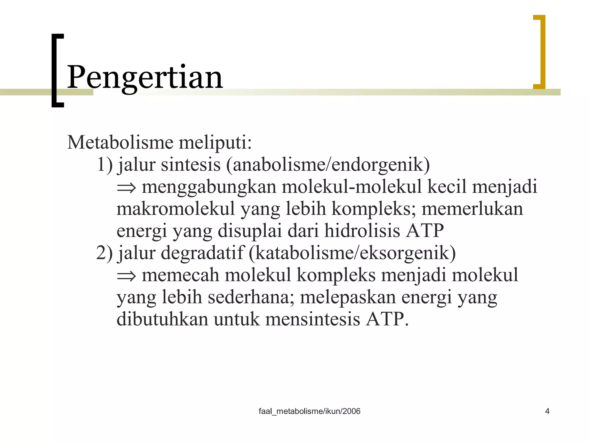 Metabolisme | PPT