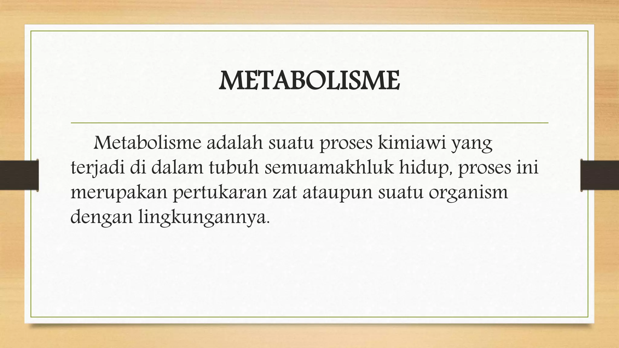 Metabolisme | PPTX