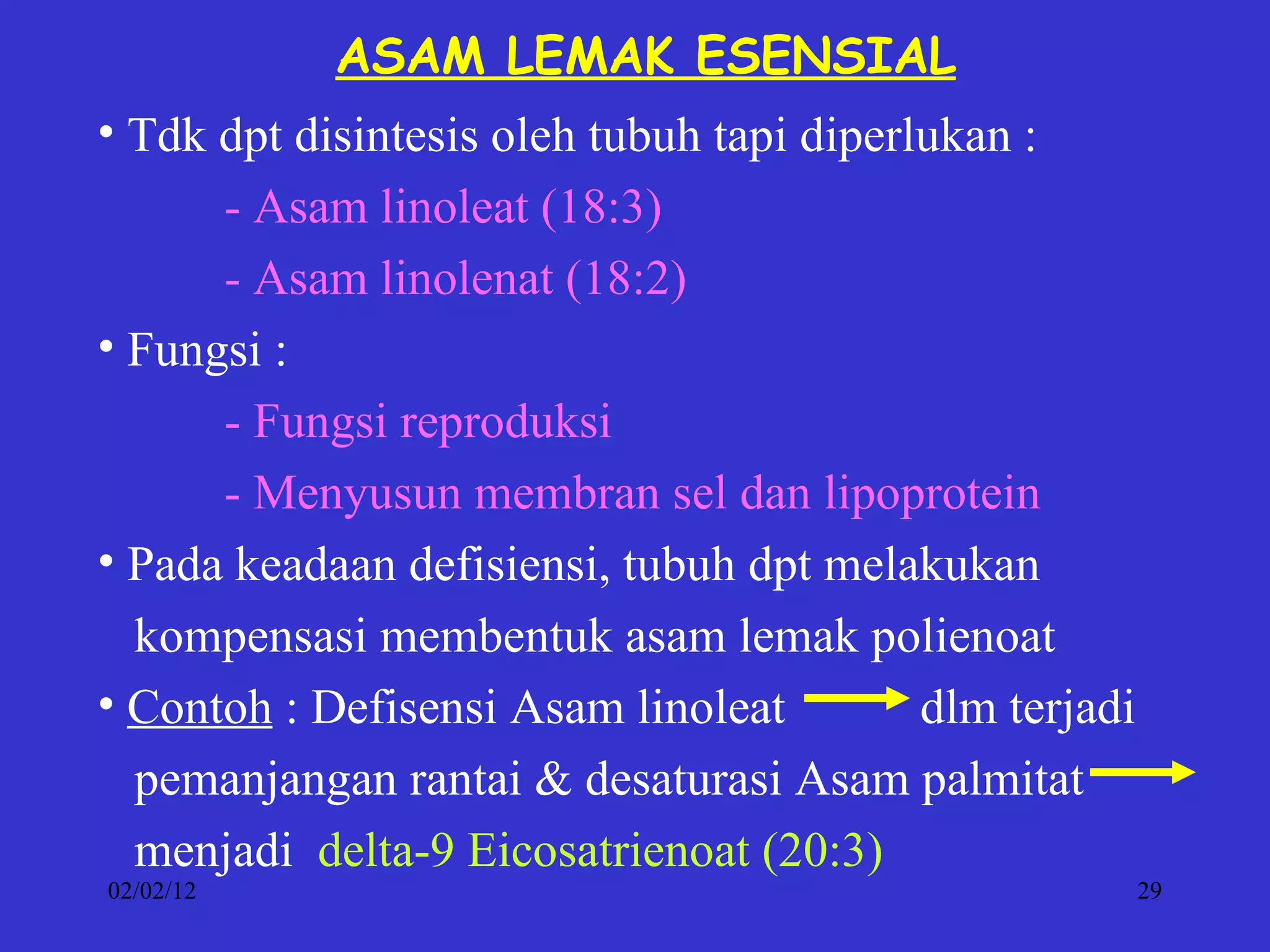 Metabolisme lipid | PPT