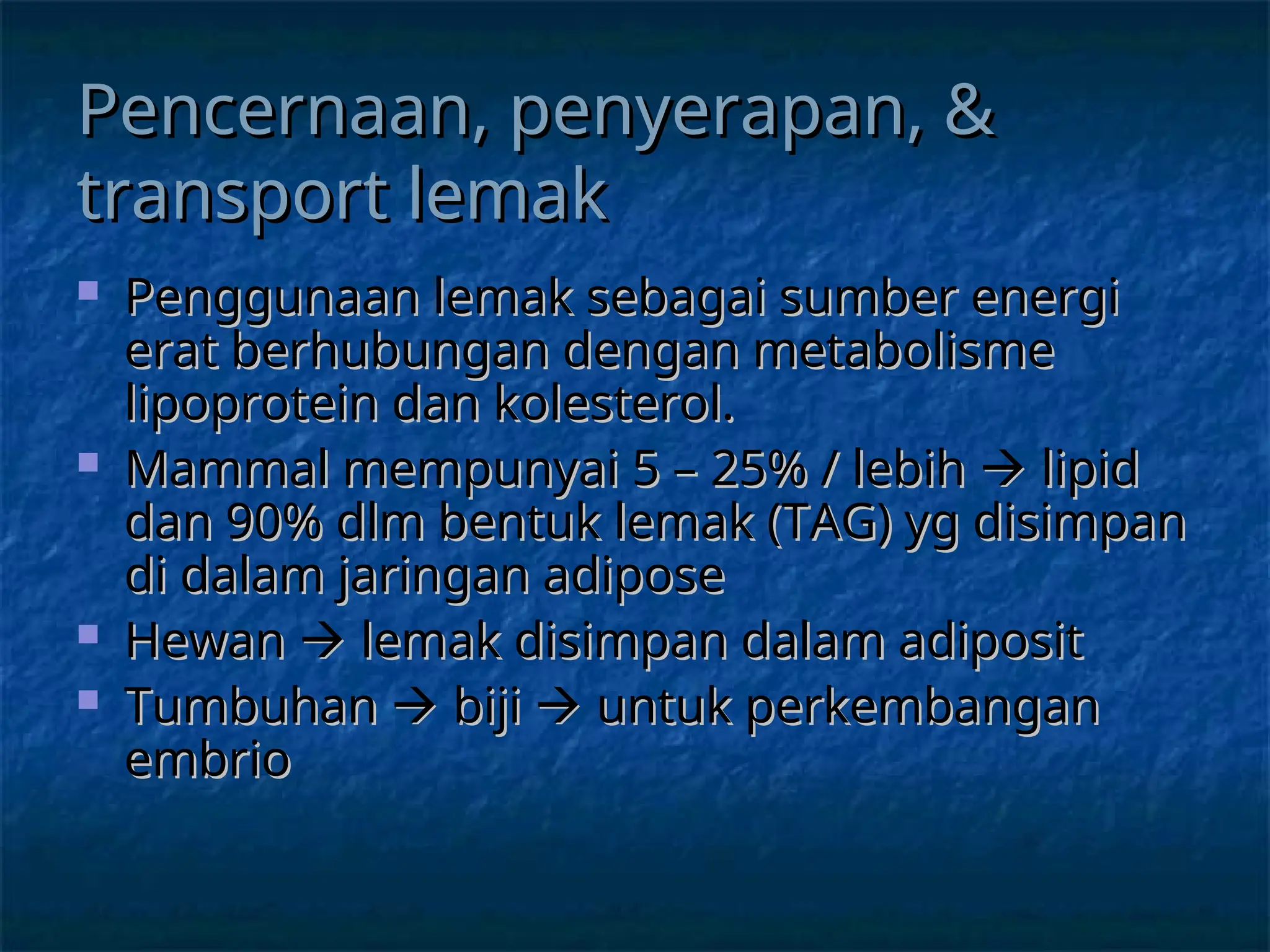 Metabolisme Lipid Metabolisme Lipid Metabolisme Lipid | PPT