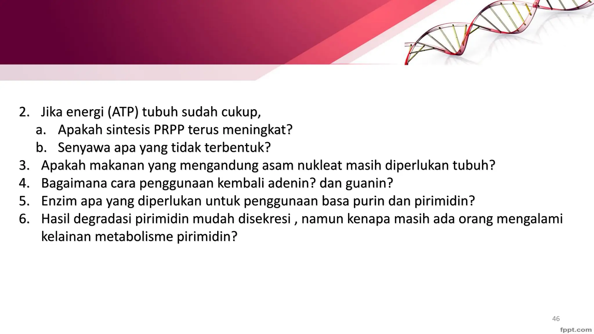 KULIAH METABOLISME PURIN & PIRIMIDIN UNTUK MAHASISWA | PDF