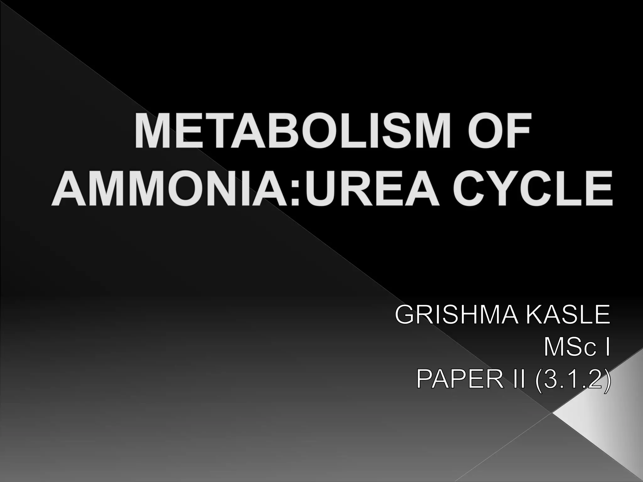 Urea cycle:Metabolism of ammonia | PPTX