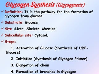 Metabolism of glycogen | PPSX
