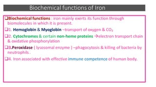 Metabolism of iron and its clinical significance | PDF
