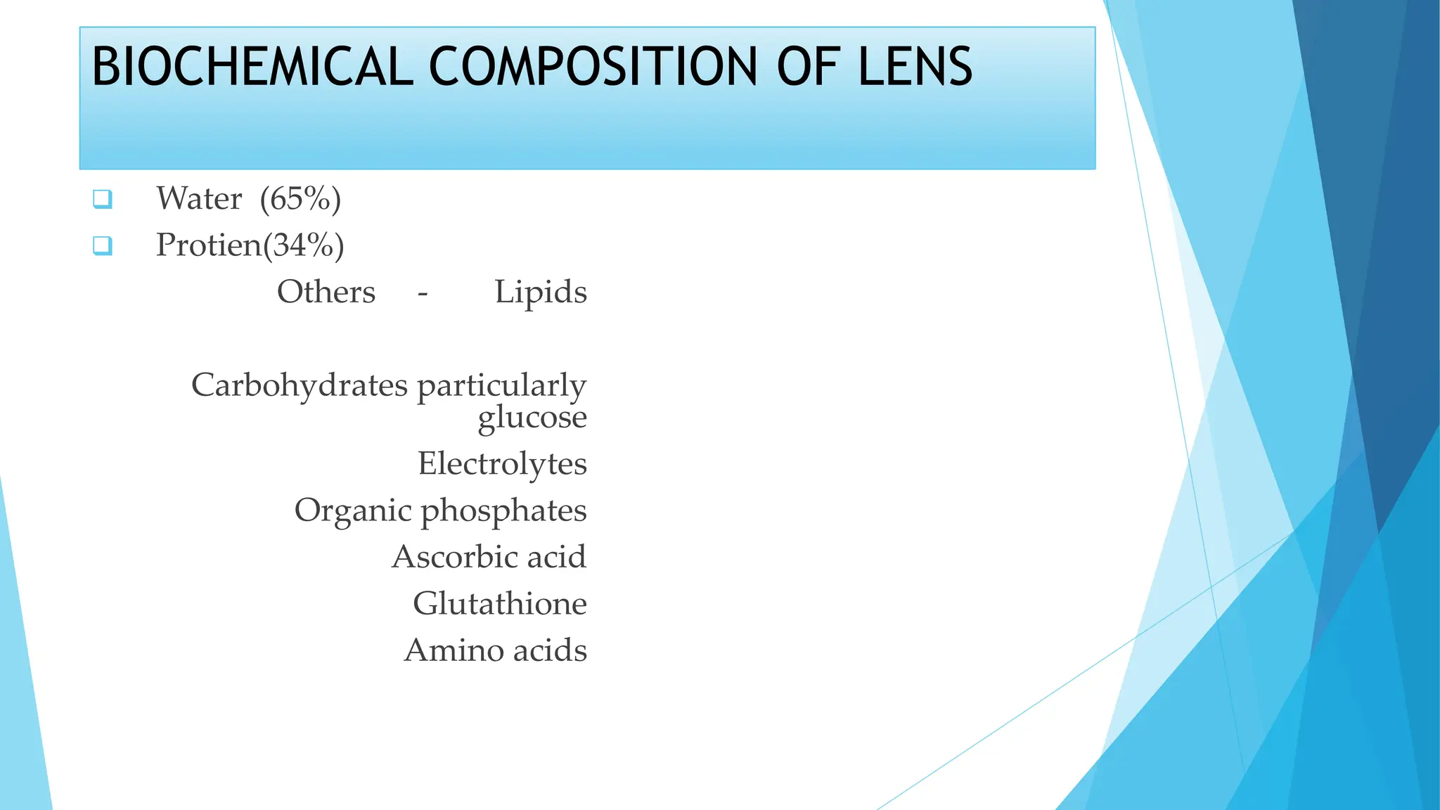 METABOLISM OF LENS of human eye. Ophthalmology | PPTX