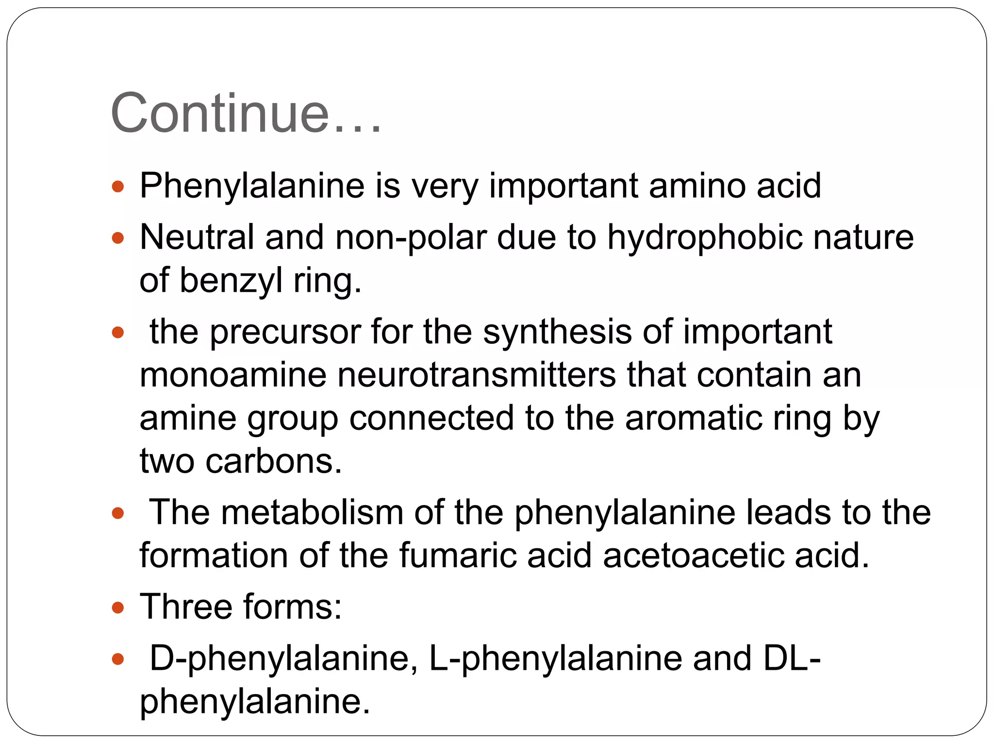 Metabolism of phenylalanine and tyrosine | PPTX