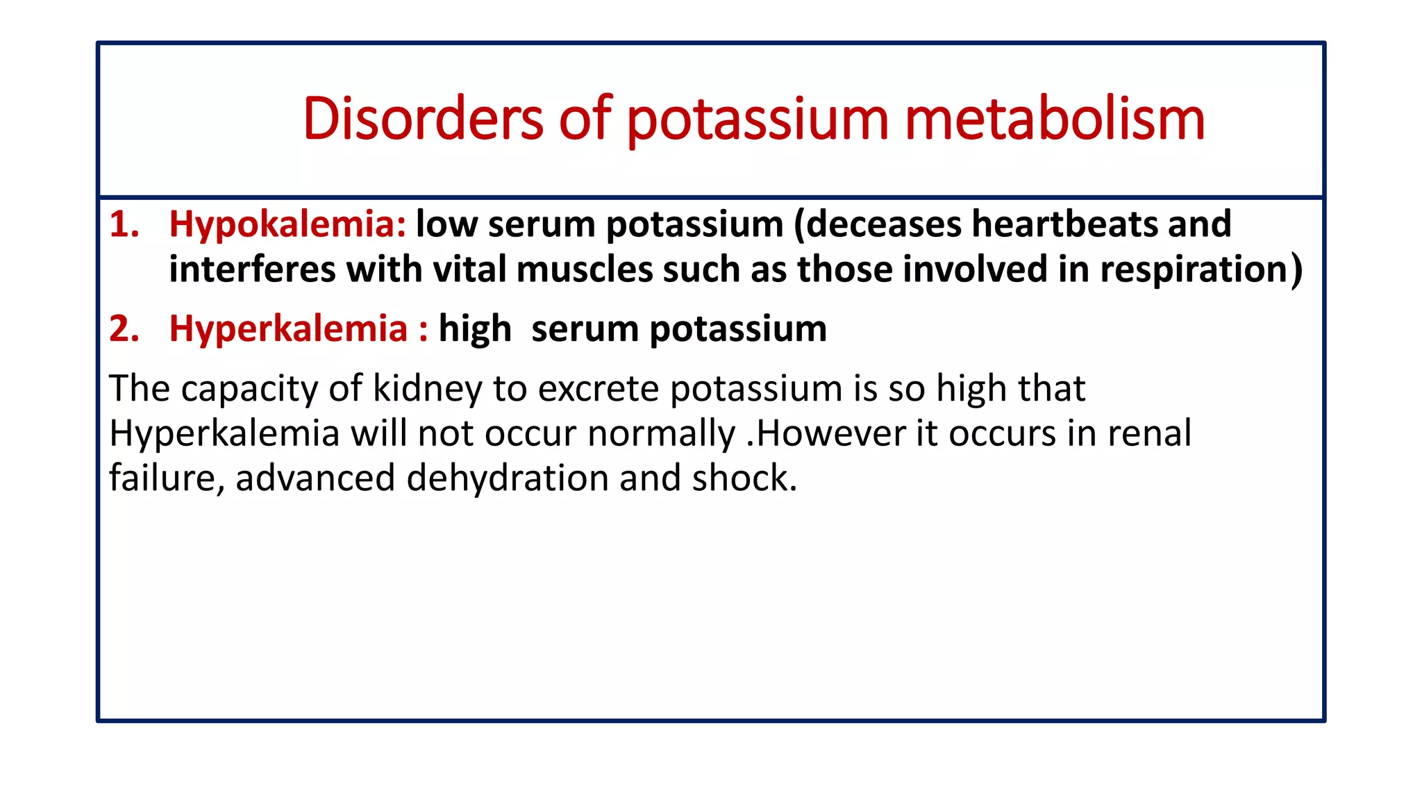 Metabolism of potassium and its clinical significance | PDF