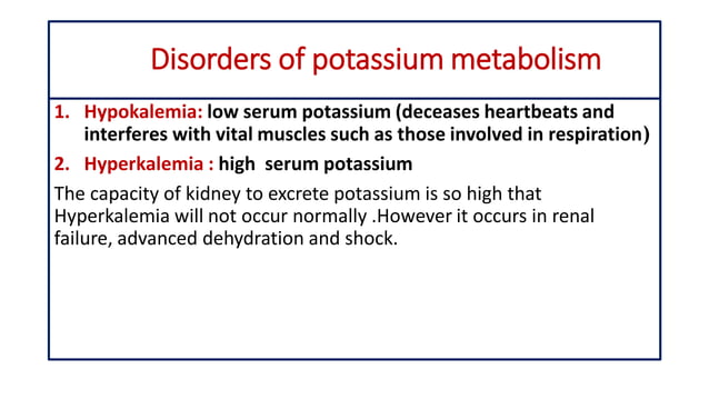Metabolism of potassium and its clinical significance | PDF | Digestive ...