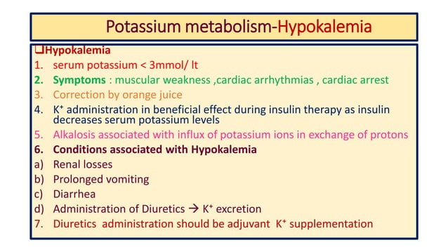 Metabolism of potassium and its clinical significance | PDF | Digestive ...