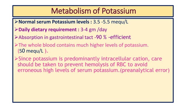 Metabolism of potassium and its clinical significance | PDF | Digestive ...