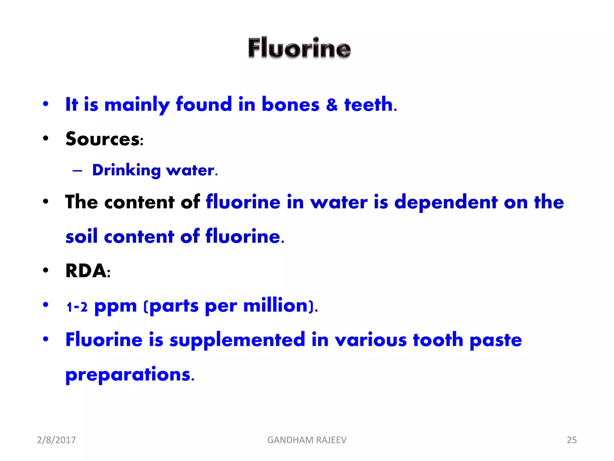 METABOLISM OF SULFUR, IODINE, MANGANESE,FLUORINE & SELENIUM | PPTX