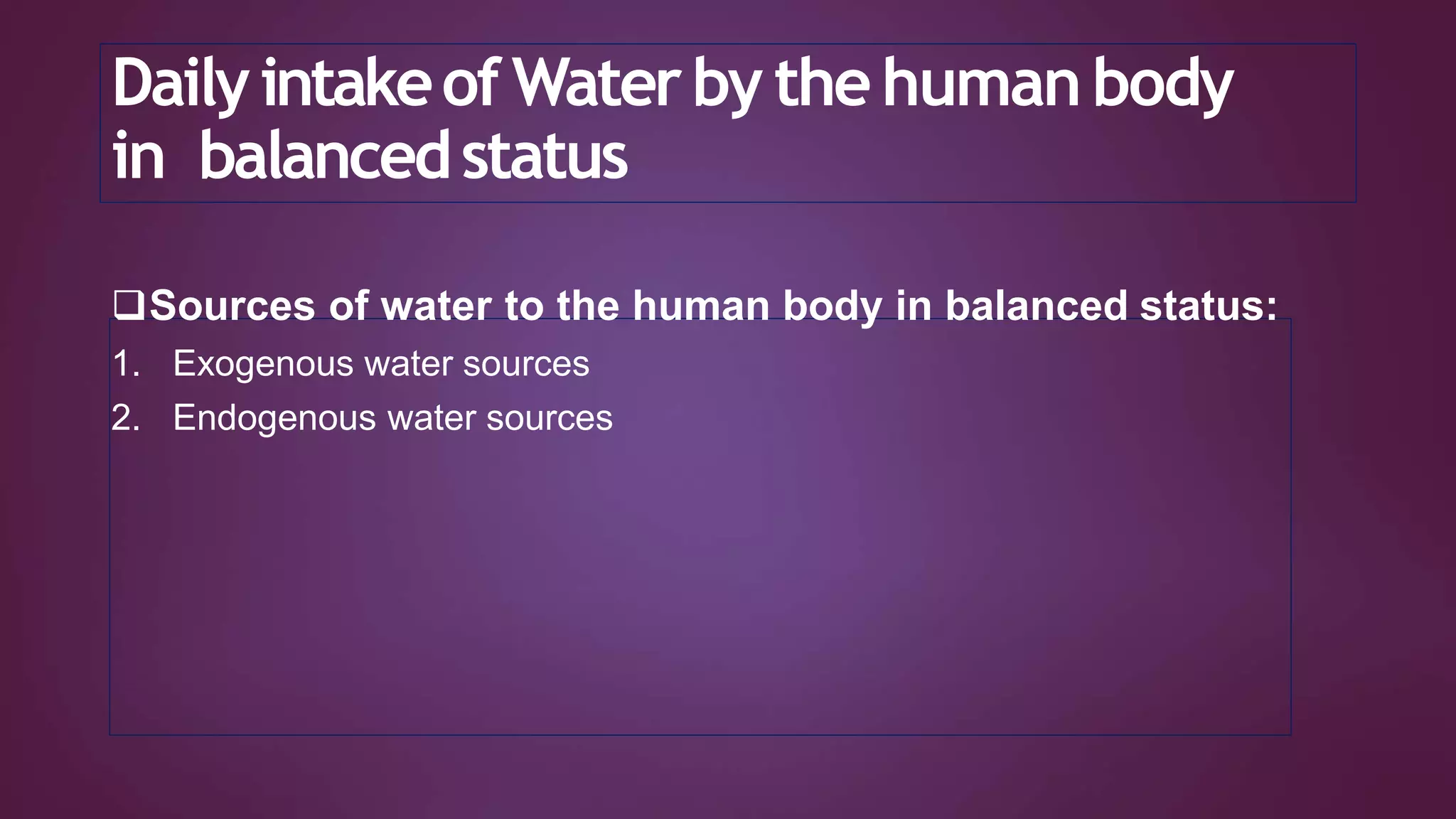 Metabolism of water and its clinical significance | PPTX