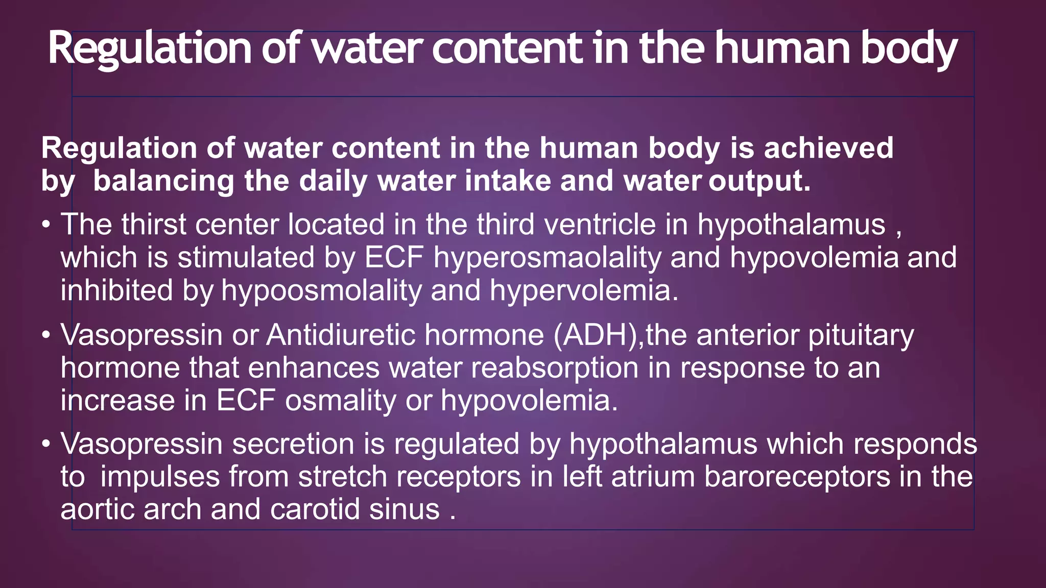 Metabolism of water and its clinical significance | PPTX