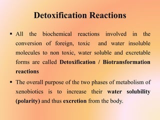 Metabolism of xenobiotics biochemistry BMN | PPT