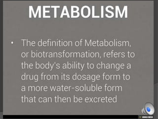 Pharmacology Metabolism presentation | PPT
