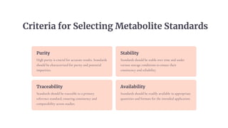 Metabolite Standards: A Foundation for Accurate Analysis | PDF