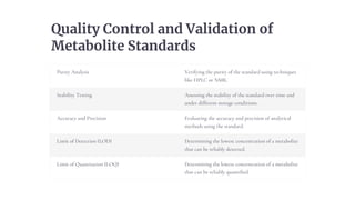 Metabolite Standards: A Foundation for Accurate Analysis | PDF