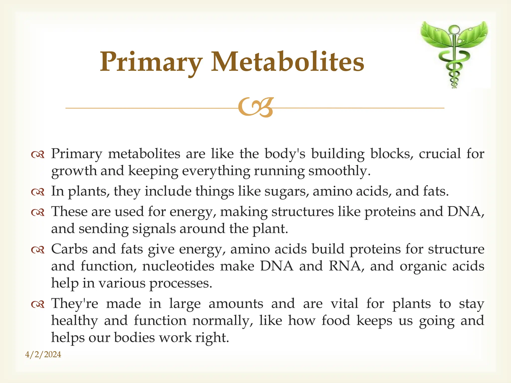 Plant Metabolites and Introduction to Primary Metabolites and Secondary ...