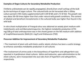 Metabolites from plant cell culture | PPTX