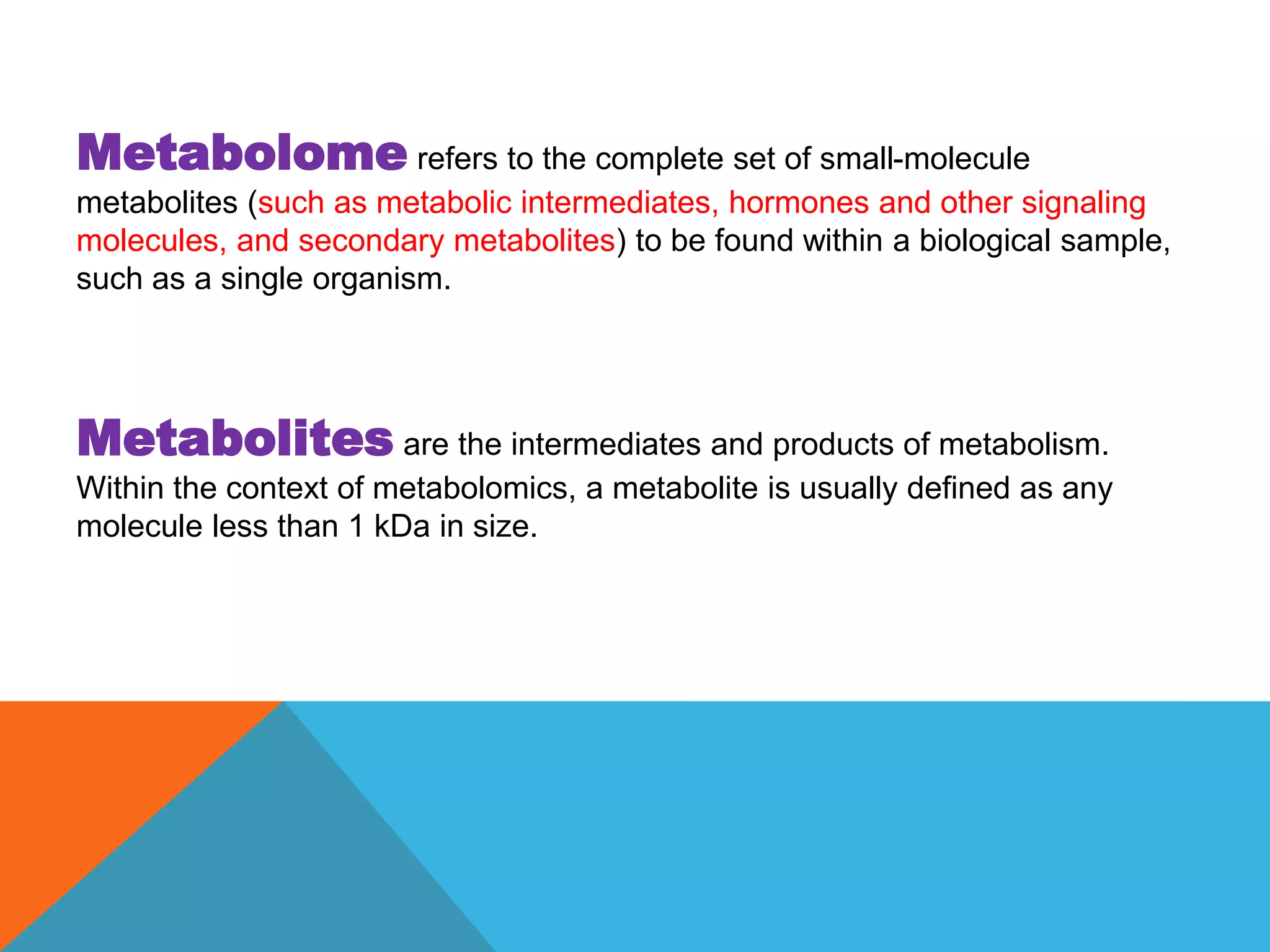Metabolomics | PPTX