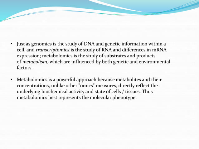 Metabolomics | PPTX