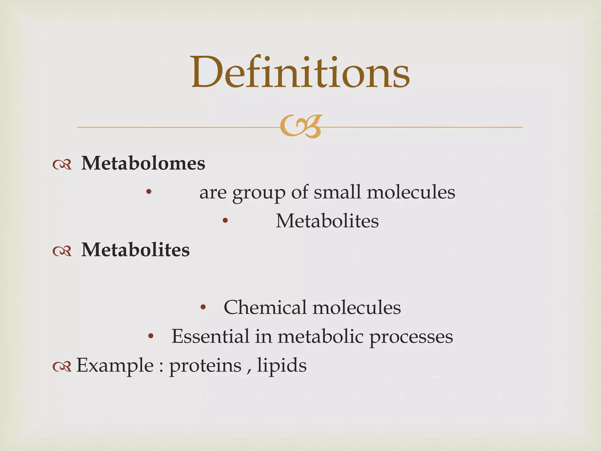 Metabolomics | PPTX